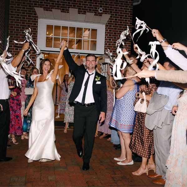 150 Ribbon Wedding Wands Send off Idea Ceremony Exit Ribbon Wedding ...
