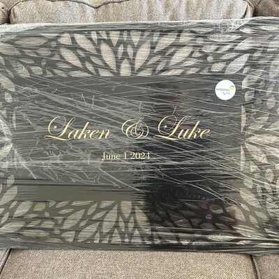 Rectangle Wedding Card Box With Envelopes Slot , Custom Wooden Advice ...