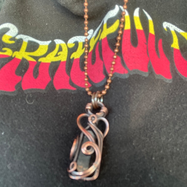 Faceted Carnelian Necklace 'tyet' Wire Wrap Pendant Oxidized Copper ...