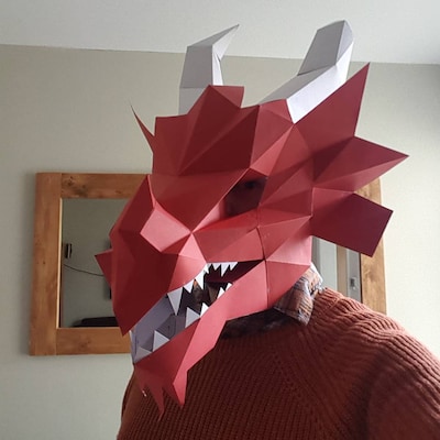 Dragon Mask, Red Dragon Costume, Paper Craft Template, Cosplay ...