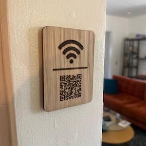 Wifi Qr Code Sign, Air Bnb Scanner, Office Wifi Plaque , Freestanding ...