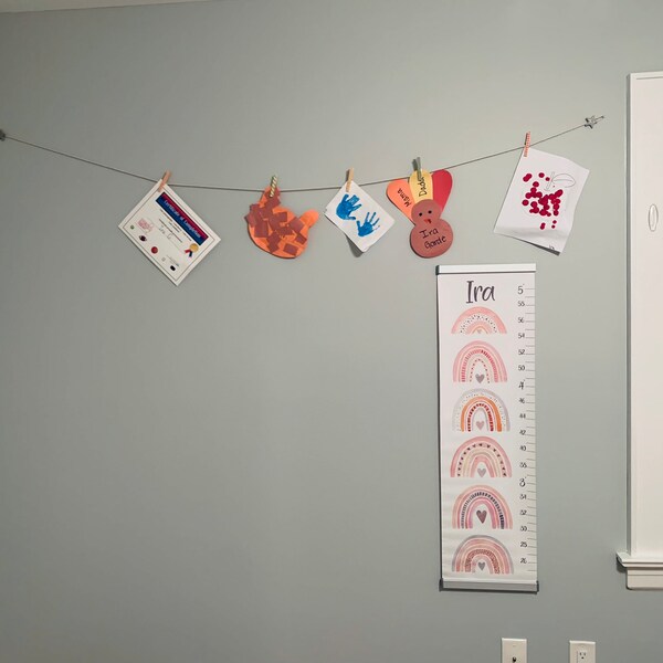 Clothesline Beachy Colors Photo Display, Clothespin Display, Photo ...