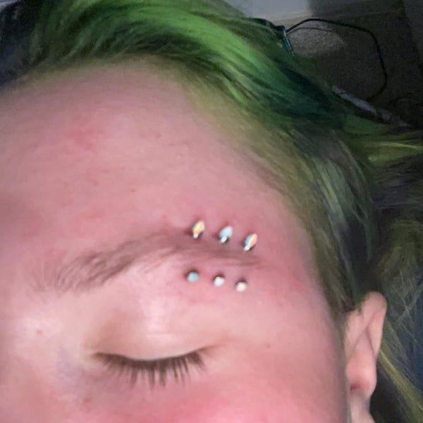 Vertical Labret Bridge Piercing Eyebrow Rings Bars Titanium Curved ...