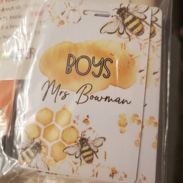 Bee Theme Classroom Hall Passes for Teachers, Personalized, Set of 10 ...