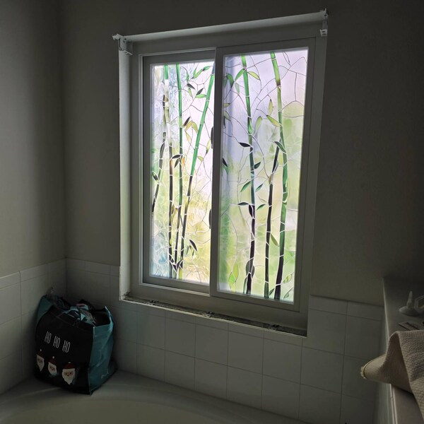 Stained Glass Premium Window Film, Custom Size, Frosted- Bamboo - Etsy