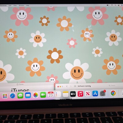 GROOVY RETRO, Retro Happy Face Seamless Pattern, Retro Background ...