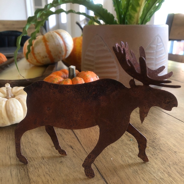 Rusty Moose, Moose Decor, Small Rusty Metal Moose, Moose Lover Gift ...