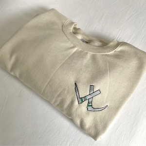 Custom Embroidered Logo Text Sweatshirt, Embroidered Business Logo ...