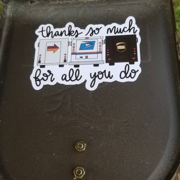 Thank You Mailbox Decal New, Waterproof Stickers, Mailman Gift, Mailbox ...