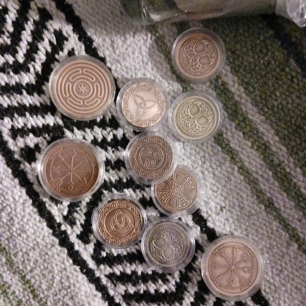 HECATE'S WHEEL COIN || Hecate's Wheel Coin || Pendant, Keychain, Pin ...