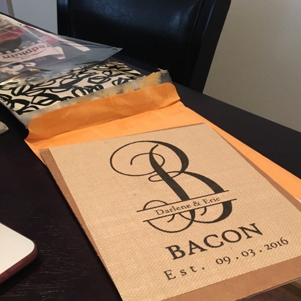 Personalized Burlap Monogram | Custom Burlap Print | Wedding Date Sign ...