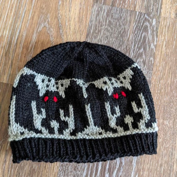 PATTERN Mothman Knit Hat - Mothman or Maybe Sandhill Crane Size ...
