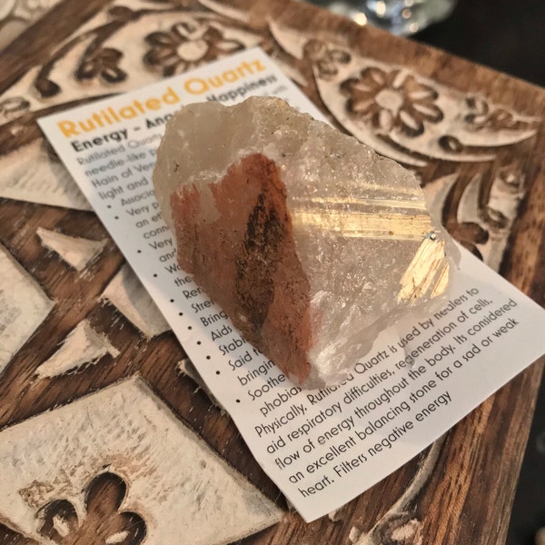 Golden Rutilated Quartz - Raw Rutilated Quartz Crystal - Rough Golden ...