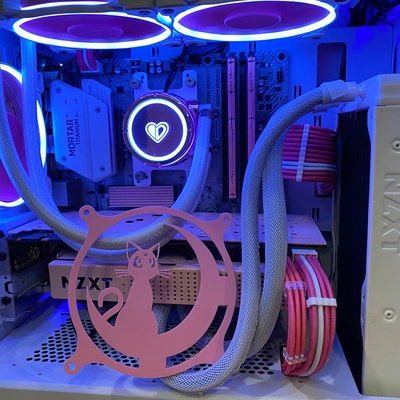 Crescent Moon Cat Gaming Computer Fan Shroud / Grill / Cover Custom 3D ...