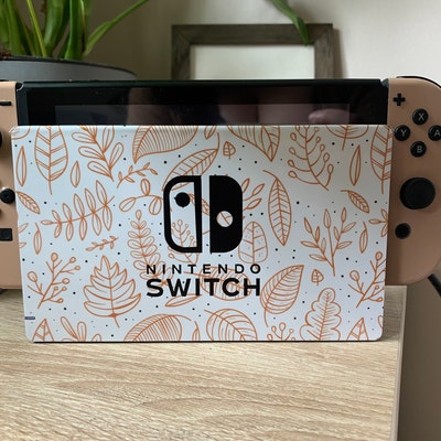 Beige Floral Pattern Nintendo Switch Vinyl Sticker Beige Solid Colors ...