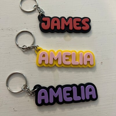 Small Custom Keychain Capital Letter Name Keychain Personalized ...