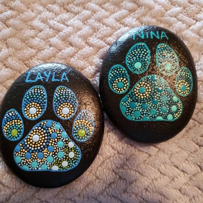 Dot Art Sea Turtle Hand Painted Rocks, Small Gift, Garden Decor, Sea ...