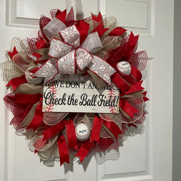 Baseball Sign, Baseball Sign for Wreath, If We Don't Answer Check the ...