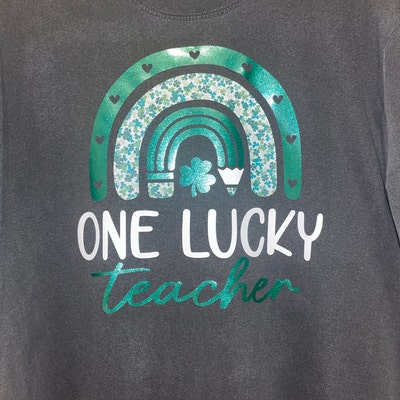 St Patricks Day, One Lucky Teacher, Svg, Png, Sublimation, Rainbow ...