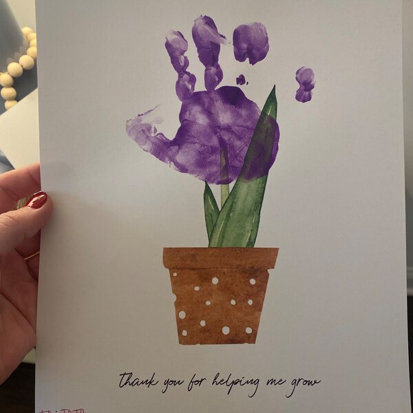 Thank You for Helping Me Grow Handprint Craft Art | 1 Flower Hand ...