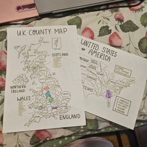 WORLD SALES MAP Hand Illustrated Map Labelled Map Instant Download ...