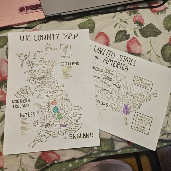 EUROPE SALES MAP Hand Illustrated Map Labelled Map Instant Download ...