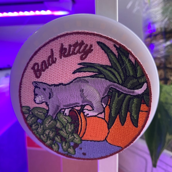 Bad Kitty Cat Patch - Iron on Embroidered Patches - Gift for Cat Lady ...