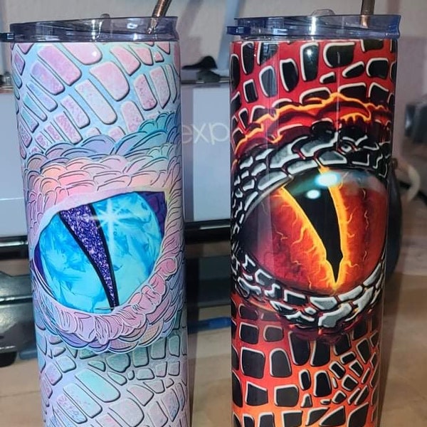 Dragon Eye, Orange and Black Dragon Scales, 20 Oz Skinny Tumbler, File ...