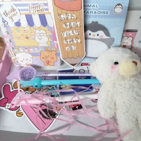 Set of 4 Notebook Student Horizontal Line A5 Notebook Cartoon Cute Ice ...