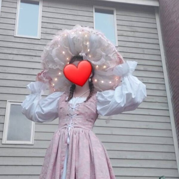 Pink Renaissance Fantasy Renaissance Over Gown Dress Gauntlet Sleeves ...