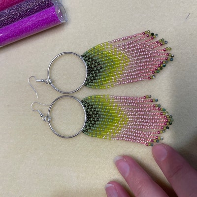 Bead Graph & Color Codes for 10 Odoti Fringe Earring Variations, Ombre ...