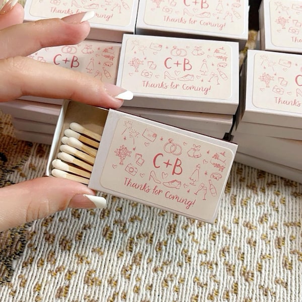 Custom Match Boxes, Wedding Matches, Bridal Shower Favors, Party Favor ...