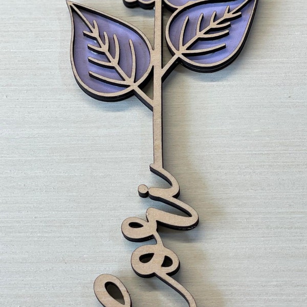 Flower Laser Cut Out Art Gift Day Acrylic Wood Personalized Flower With ...