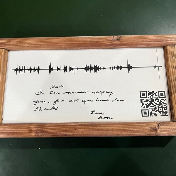 Sound Wave Sign With QR Code | Voice Recording Art | Custom Sound Wave ...