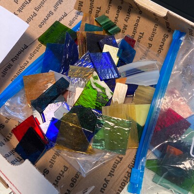 Honeydewglass Smokey Blue Wispy Stained Glass Window With - Etsy