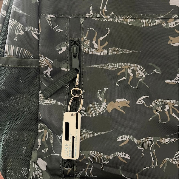 Kid's Info Keychain - in Case of Emergency Key Chain, Phone Number ...