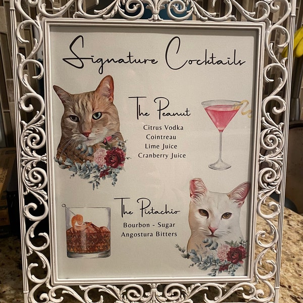 Cat Signature Drink Sign, Dog Signature Drink, Cat Signature Cocktails ...