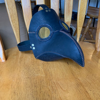 Plague Doctor Short Mask Leather Black Medieval Bird Mask - Etsy