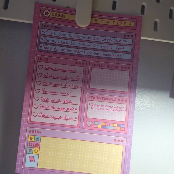 Artsy Aesthetic Daily Planner Pad | Kawaii Art Aesthetic Stationery - Etsy