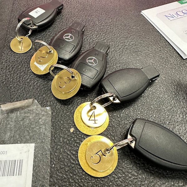 Custom Hand Punched Round Brass Tag - Hand Stamped Key Tag - Hand Made ...