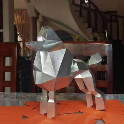 Paper Poodle, Papercraft Template, DIY Paper Pet Dog, 2018 Year of the ...