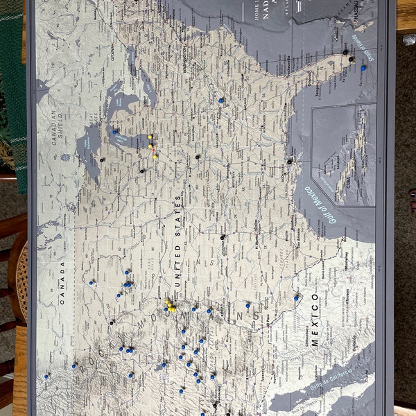 Push Pin Map USA, US Map With Pins, Travel Map Pinboard With ...