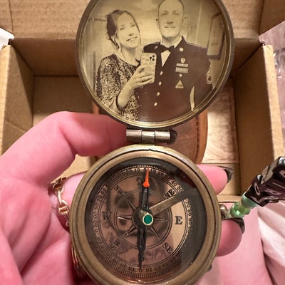 Personalized Brass Compass Birthday Gift for Husband, Wedding Gift ...