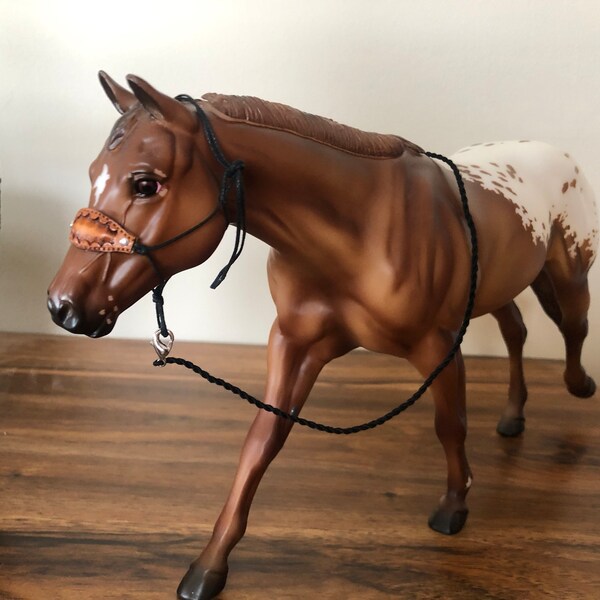 Tooled Bronc Noseband Rope Halter for Traditional Model Horses (1:9 ...