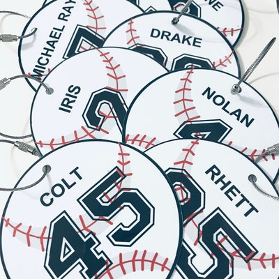 4 Baseball Tags With Editable Names and Numbers INSTANT DOWNLOAD DIY ...