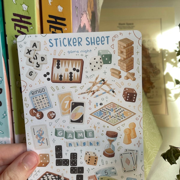 Sticker Sheet - Game Night | Journaling Stickers for Your Planner - Etsy