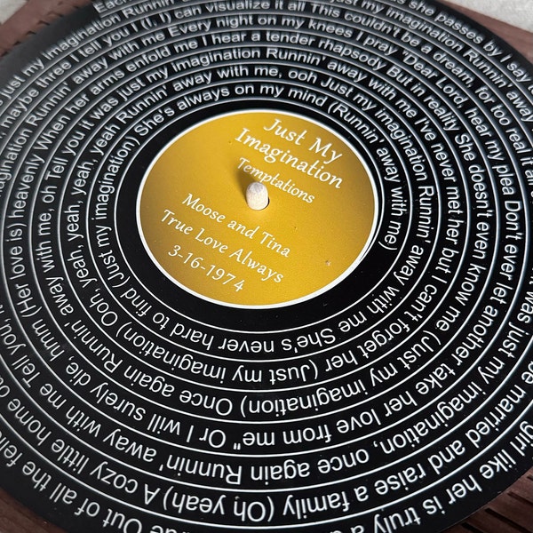 Solid Wood Custom Song Lyrics Vinyl Record Art Wall Hanging ...