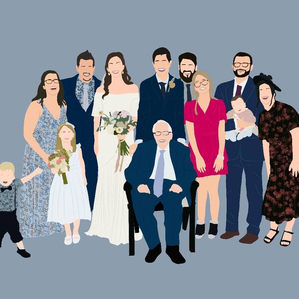 Group Portrait, Group Drawing, Drawing From Photo,digital Drawing ...