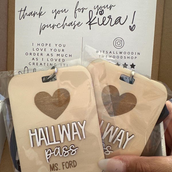 Custom Hall Passes | Back to School Gifts for Teachers | Cute Classroom ...
