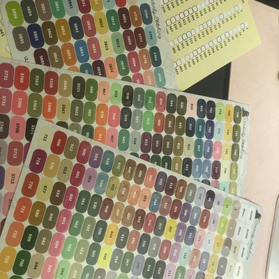 PDF Printable Coloured Thread Drop Stickers or Labels for Cross Stitch ...